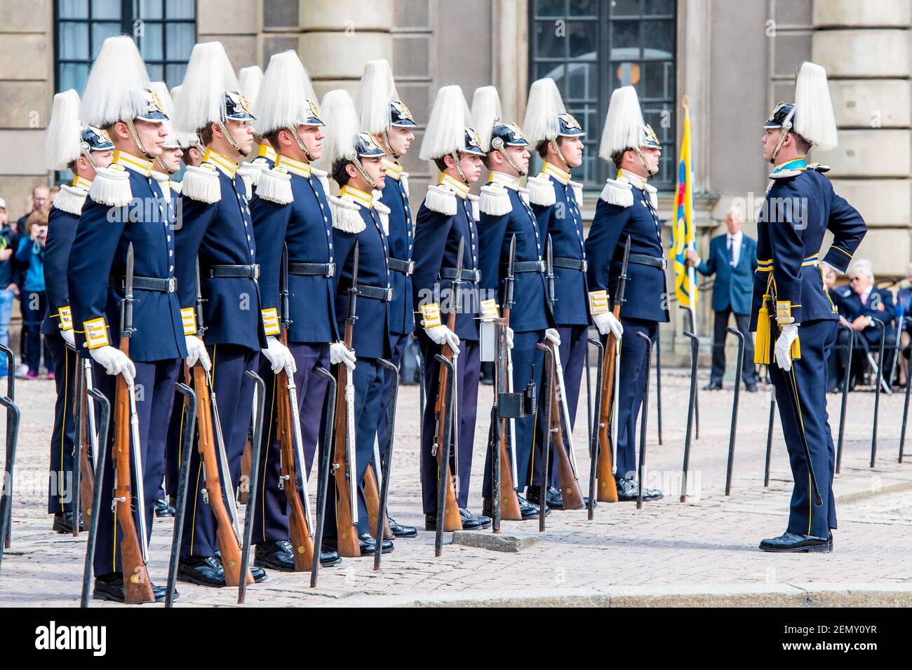 Royal Guard during 73th birthday celebrations of the Swedish King at ...