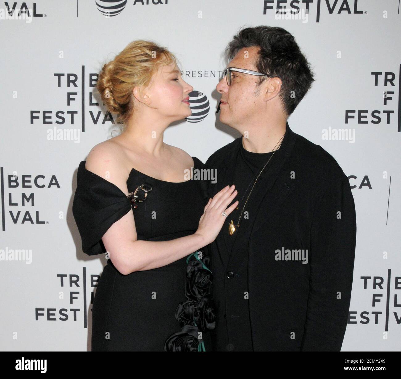 Haley Bennett and Joe Wright at the 2019 Tribeca Film Festival Premiere ...