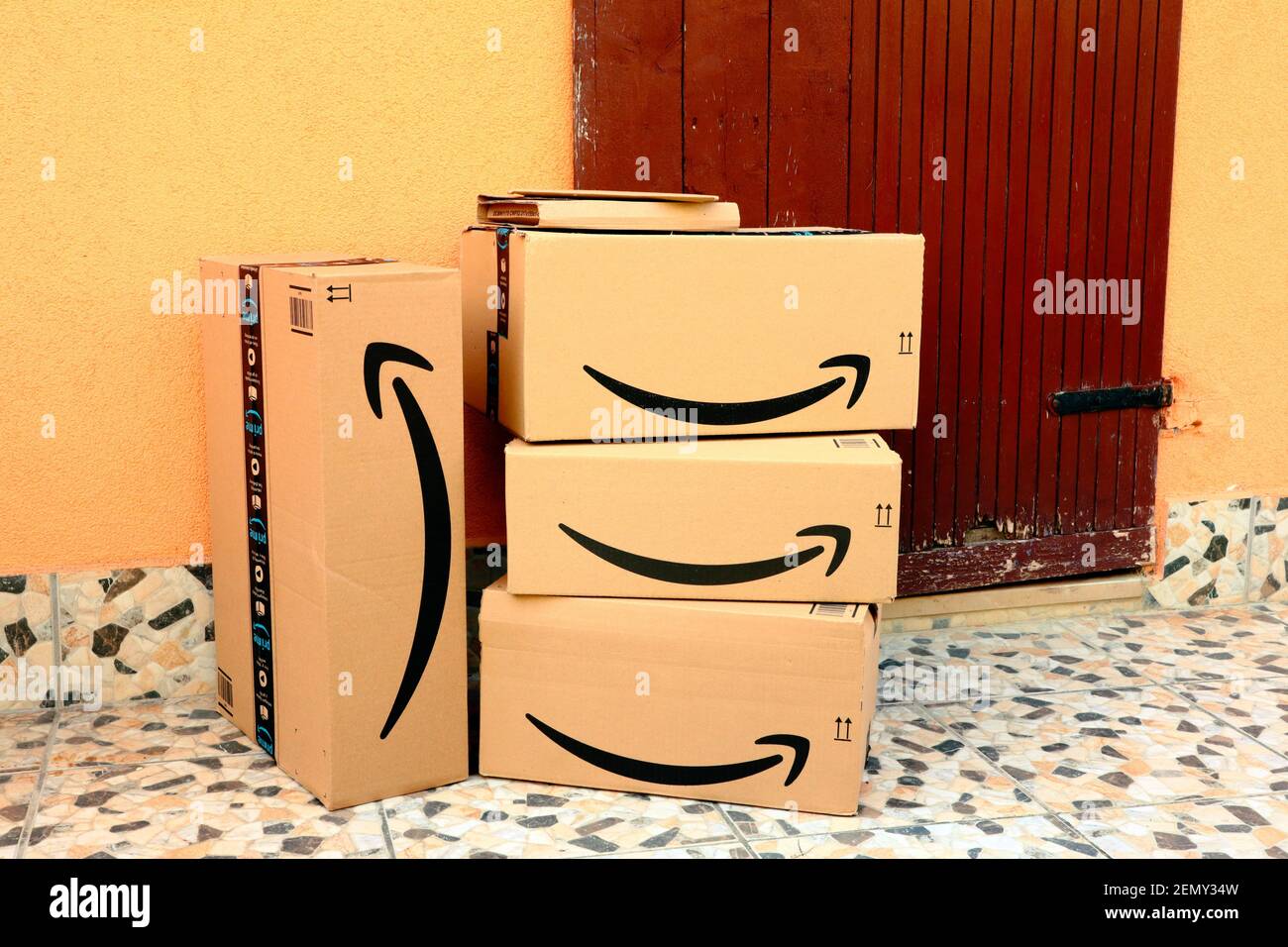 AMAZON Shipping Cardboard Boxes. Amazon is an American Multinational ...
