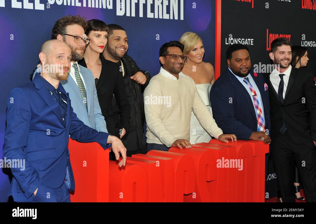 Cast of Long Shot, L-R: Anton Koval, Seth Rogen, Charlize Theron, O ...