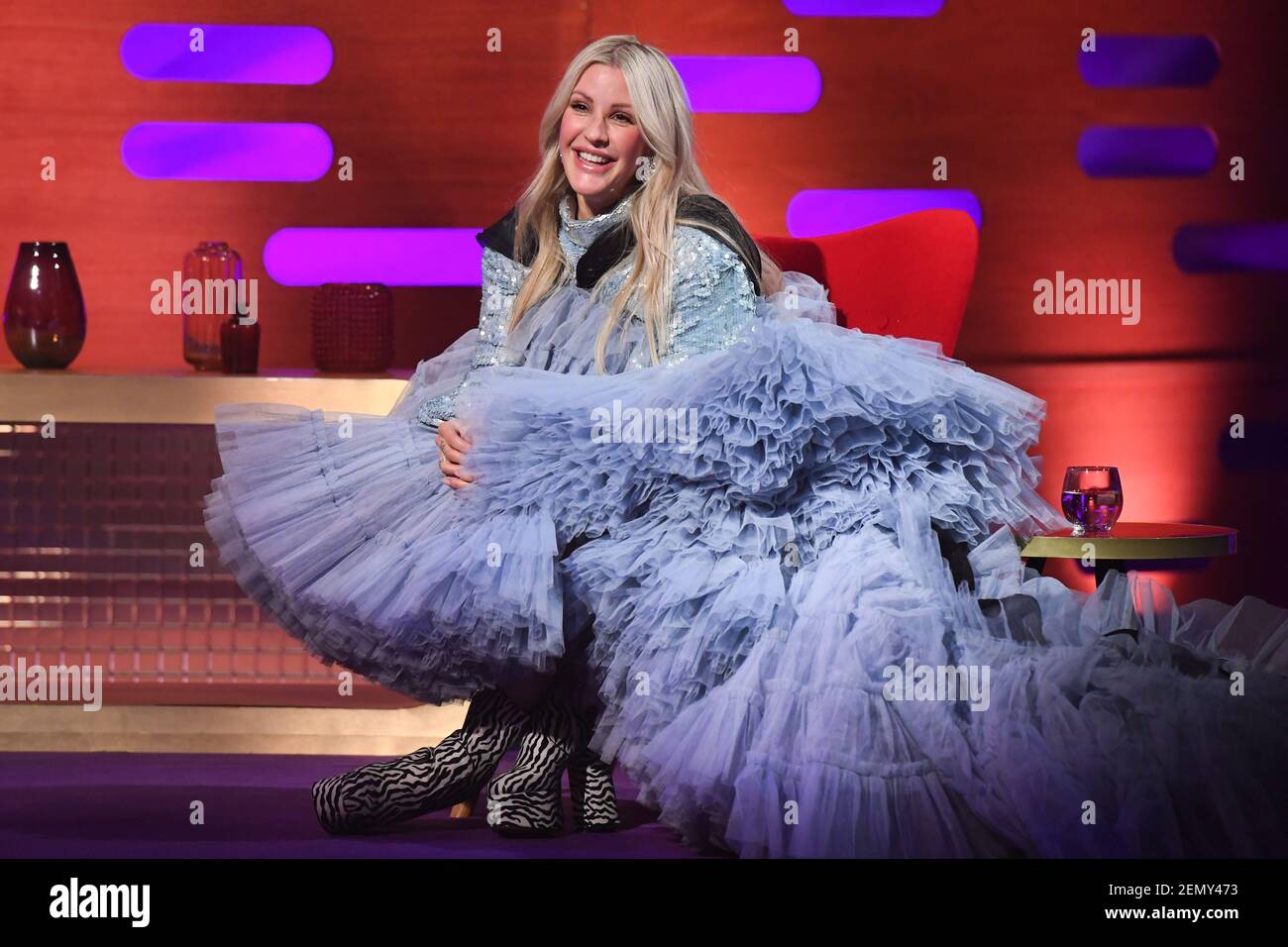 EDITORIAL USE ONLY Ellie Goulding during filming for the Graham Norton ...