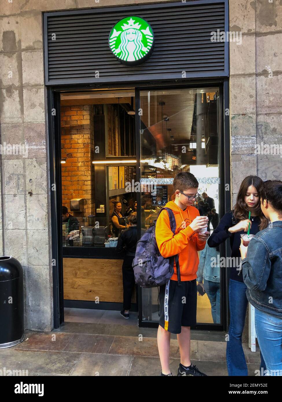 A Starbucks coffee franchise store in Spain on Apr. 24, 2019. (Photo by ...