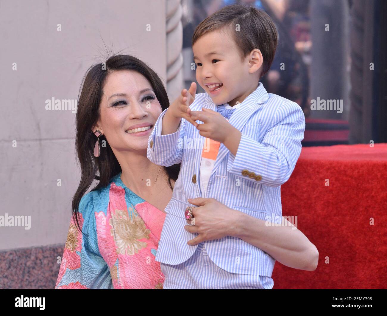 Lucy Liu and Son Rockwell at her Star On The Hollywood Walk Of Fame ...