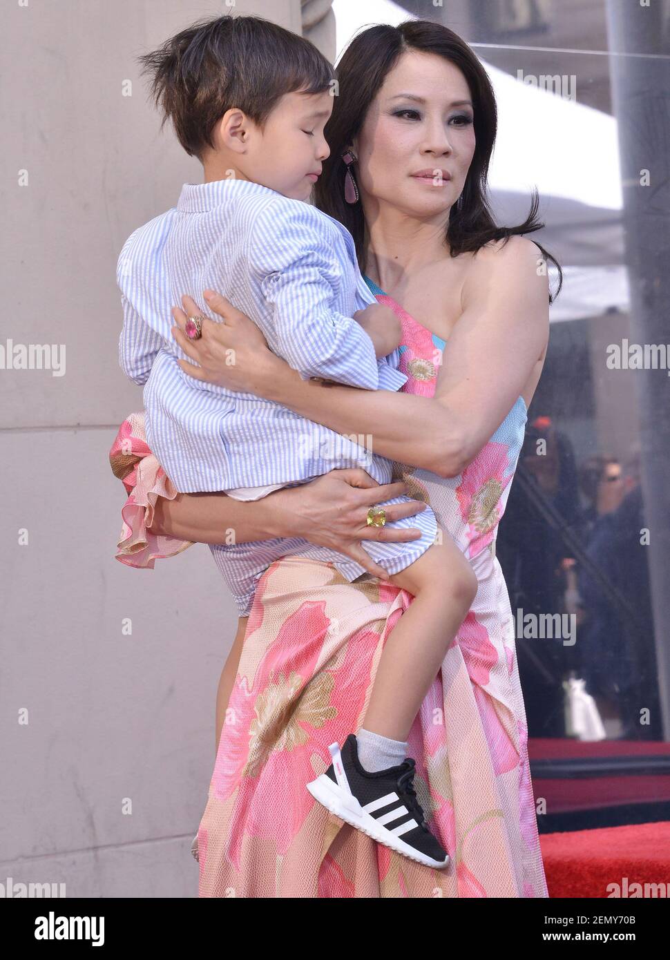 Lucy Liu and Son Rockwell at her Star On The Hollywood Walk Of Fame ...