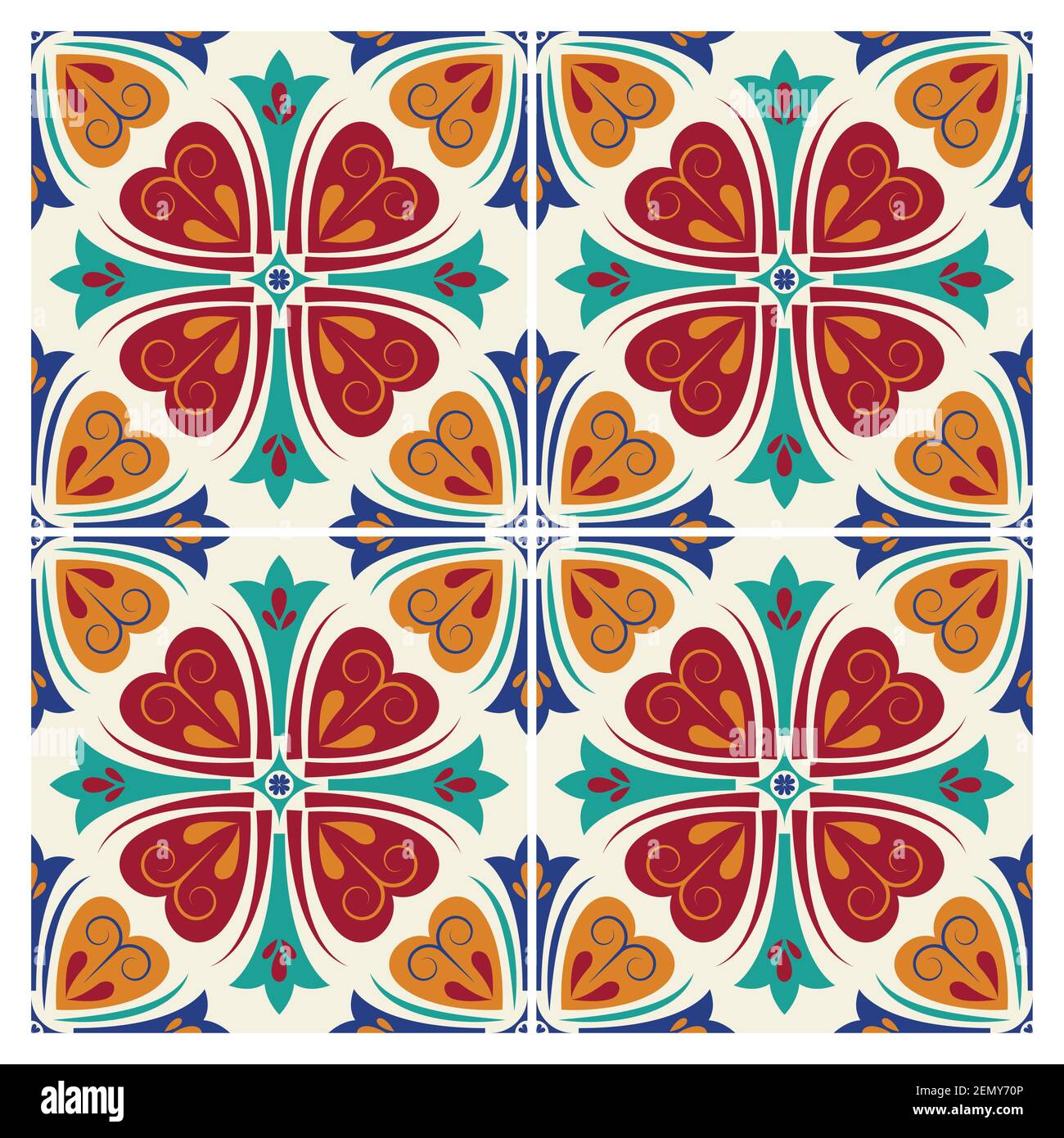 colorful art italian ceramic pattern background vector illustration ...