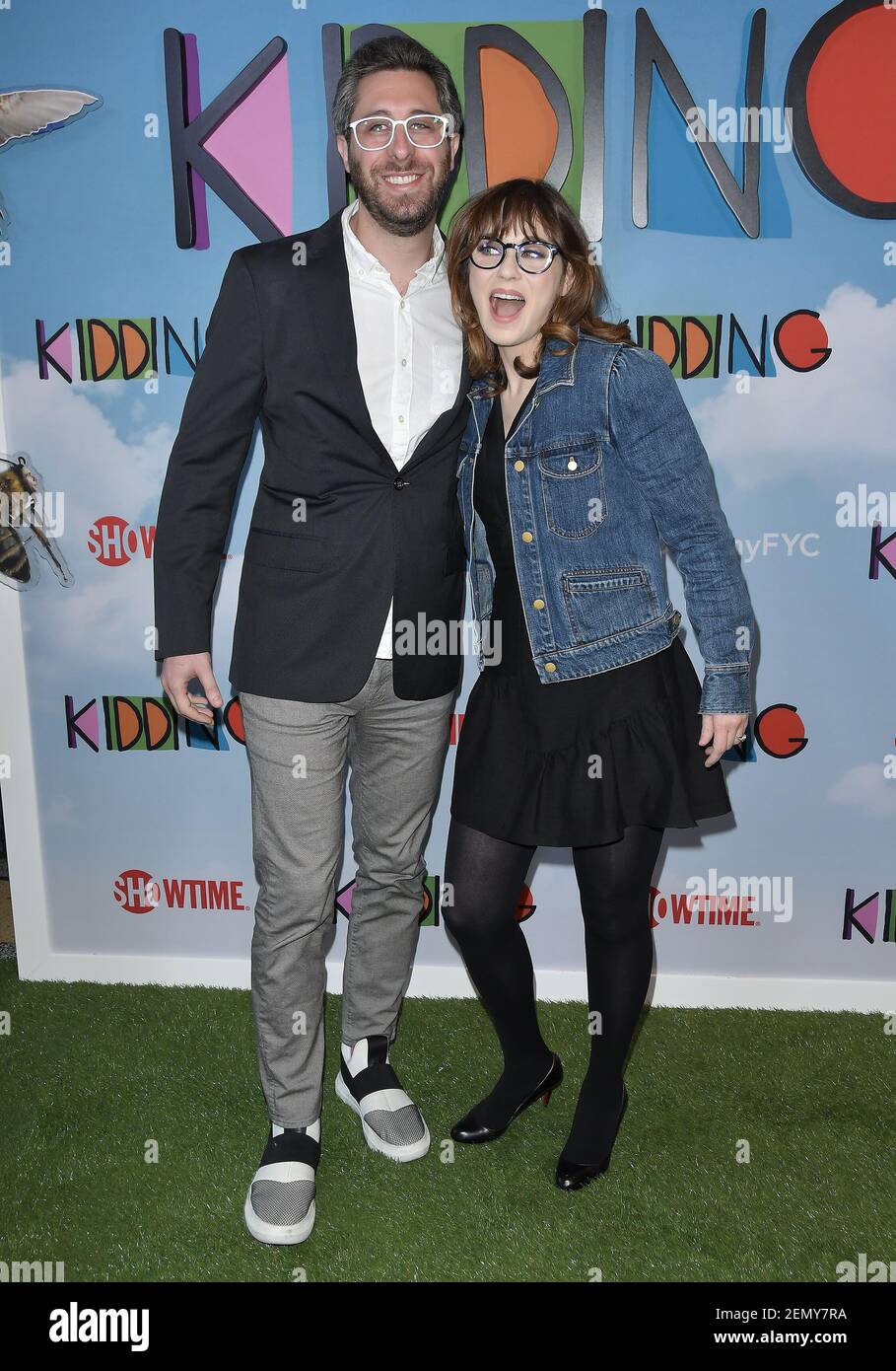 (L-R) David Holstein and Zooey Deschanel at Showtime's "Kidding" Emmy ...