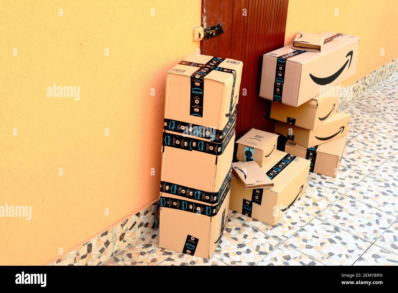 AMAZON Shipping Cardboard Boxes. Amazon is an American Multinational ...