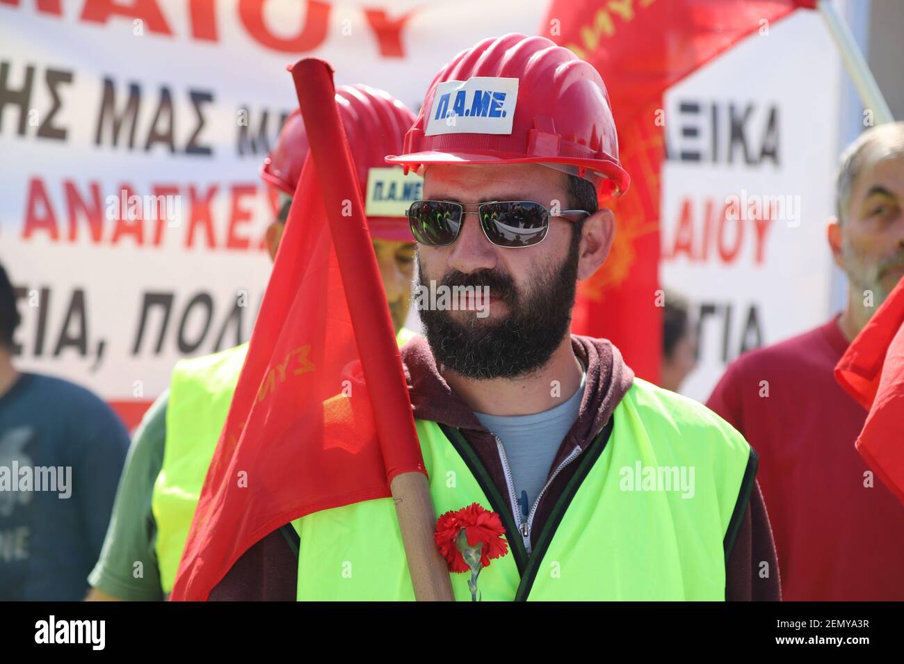 Greek unions demonstrate in Athens to commemorate the May Day or Labor ...