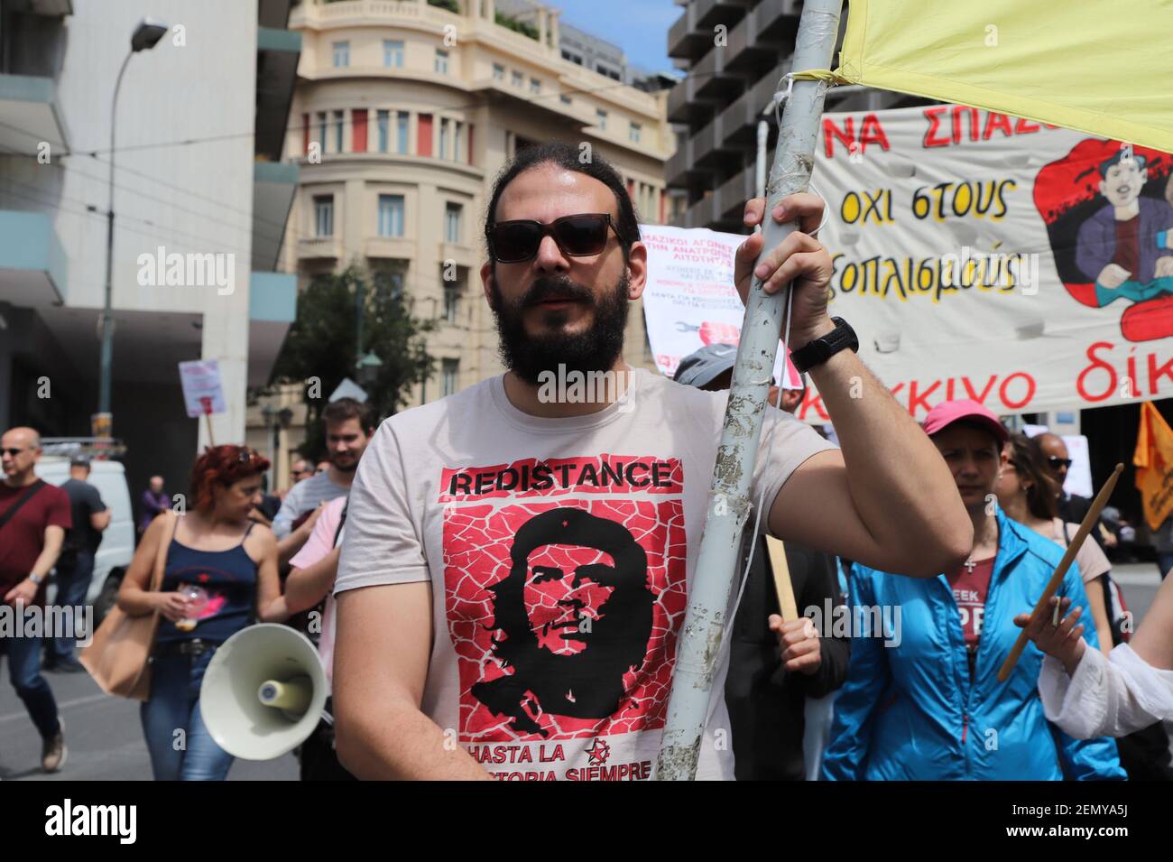Greek unions demonstrate in Athens to commemorate the May Day or Labor ...