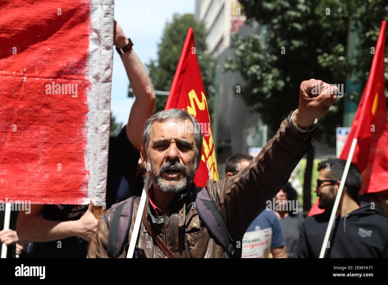 Greek unions demonstrate in Athens to commemorate the May Day or Labor ...