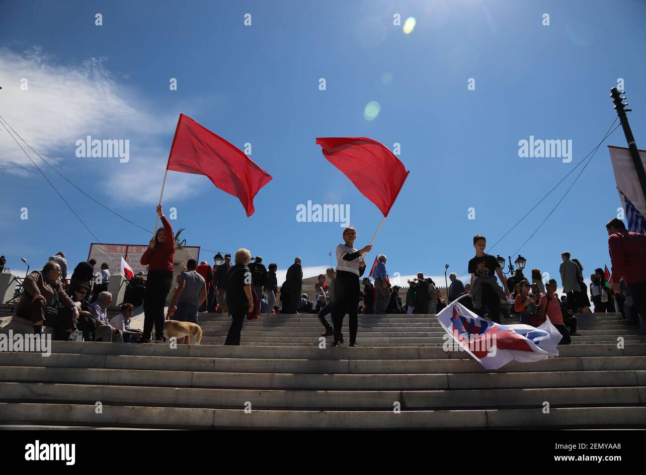 Greek unions demonstrate in Athens to commemorate the May Day or Labor ...