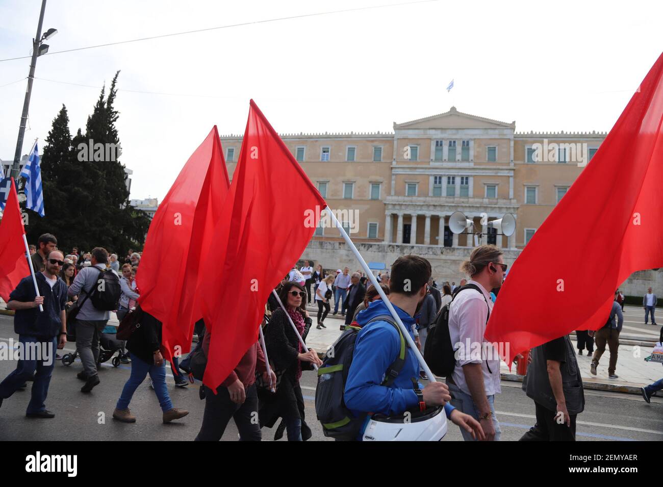Greek unions demonstrate in Athens to commemorate the May Day or Labor ...