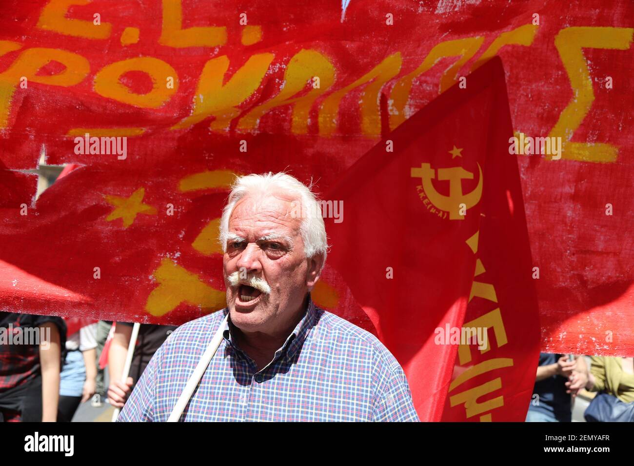 Greek unions demonstrate in Athens to commemorate the May Day or Labor ...