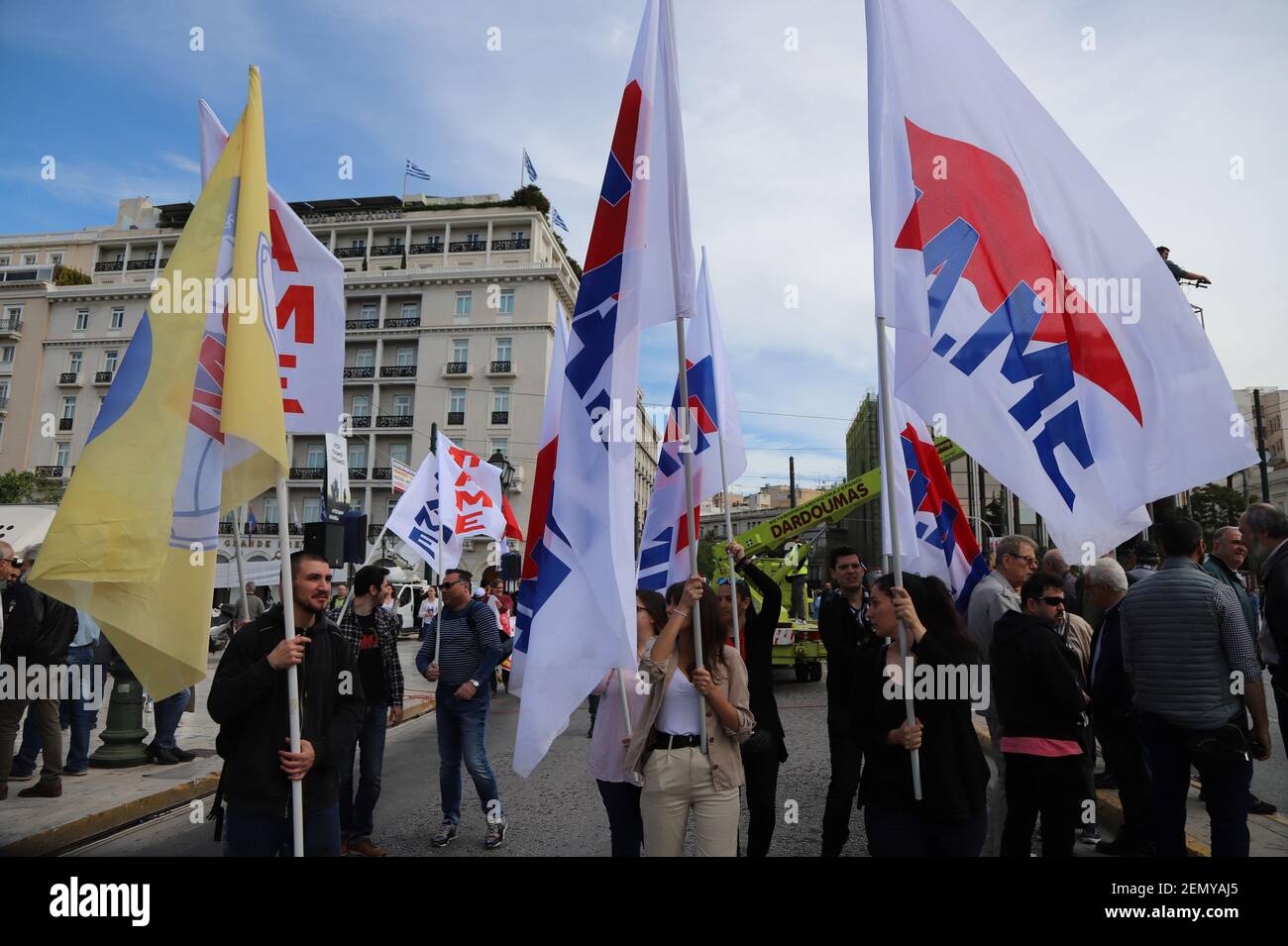 Greek unions demonstrate in Athens to commemorate the May Day or Labor ...