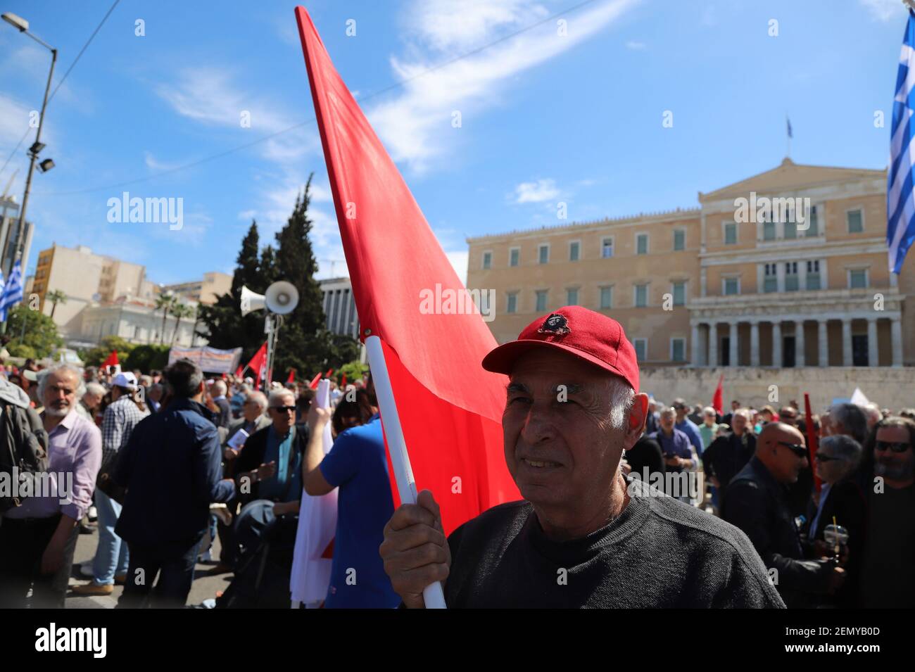 Greek unions demonstrate in Athens to commemorate the May Day or Labor ...