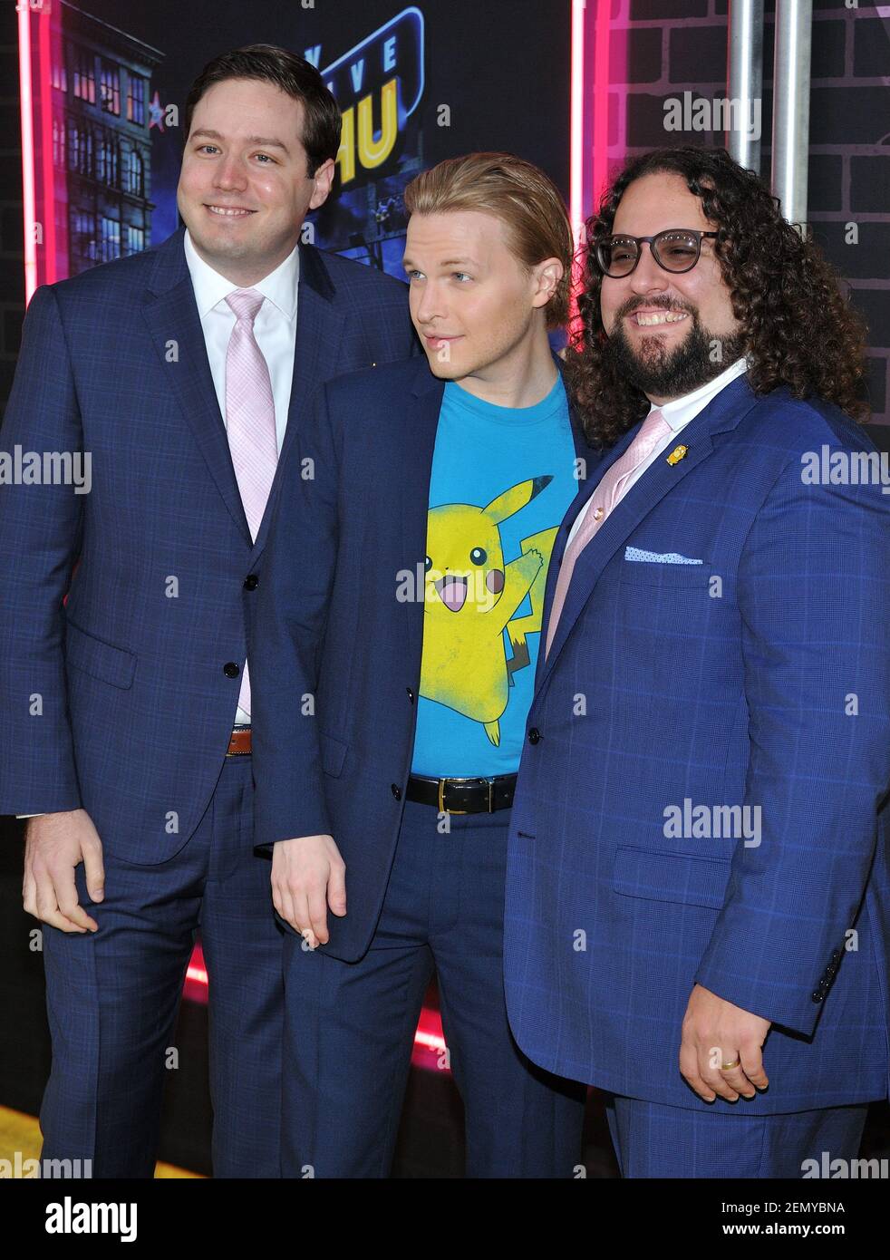L-R: Writer Derek Connolly, journalist Ronan Farrow and director Jordan ...