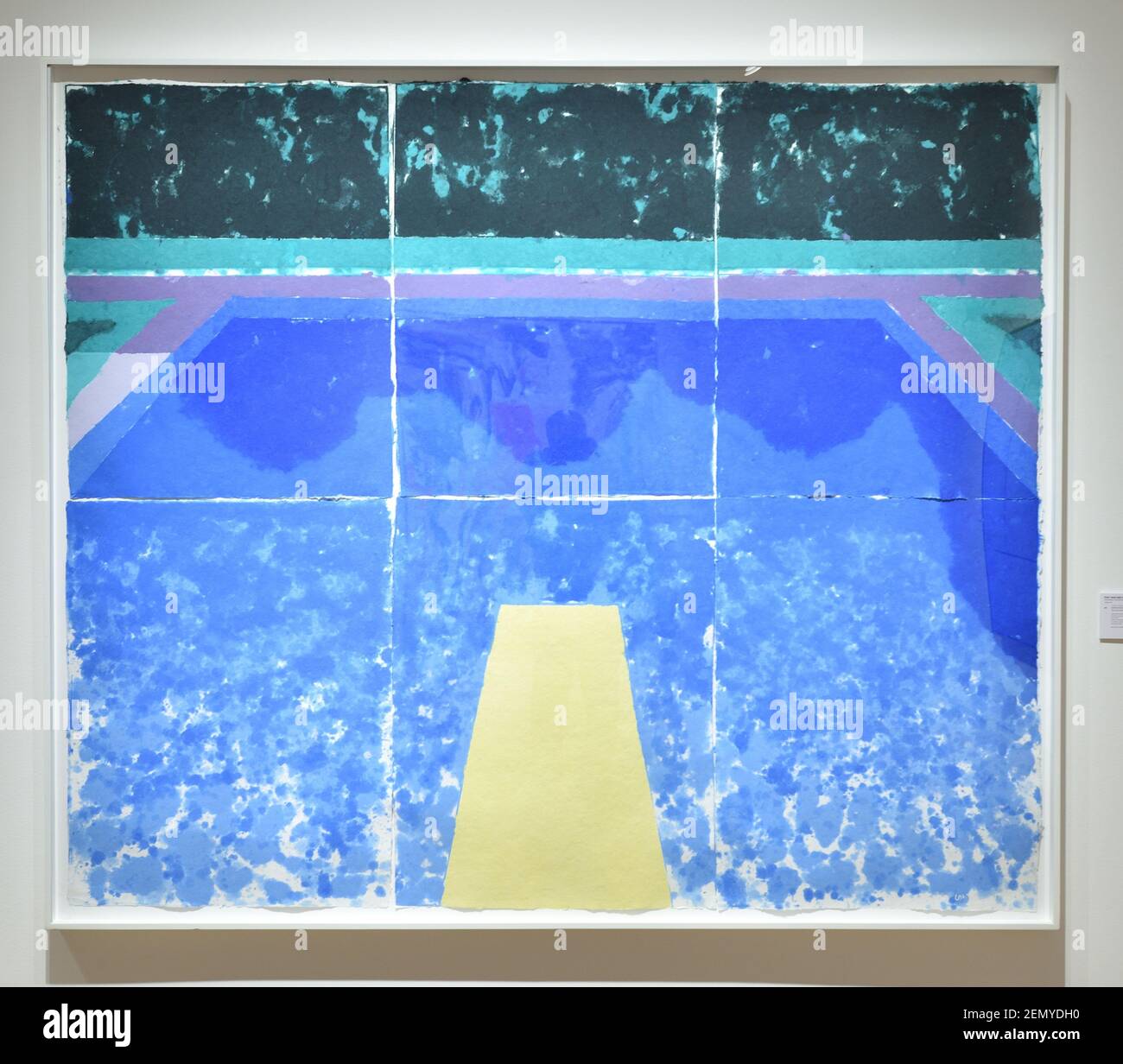 Day Pool with Three Blues (Paper Pool 7) by David Hockney on display at ...
