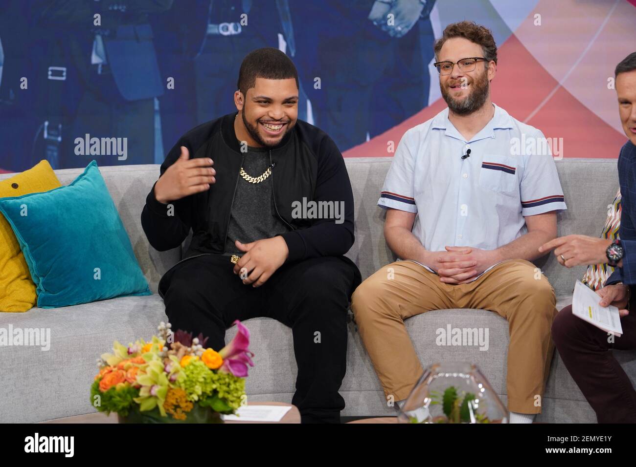 O'Shea Jackson and Seth Rogen visit Univision's "Despierta America" to promote the film "Long ...