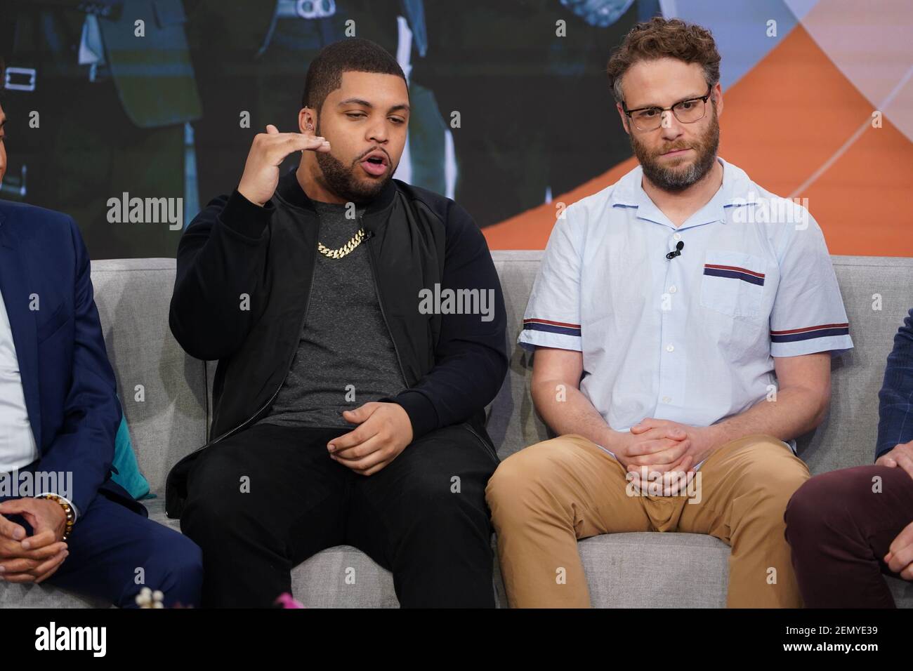 O'Shea Jackson and Seth Rogen visit Univision's "Despierta America" to promote the film "Long ...