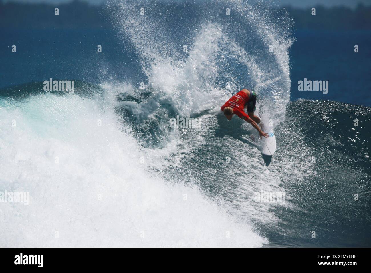 Surfers, Billy Stairmand's are seen during the World Surfing League ...