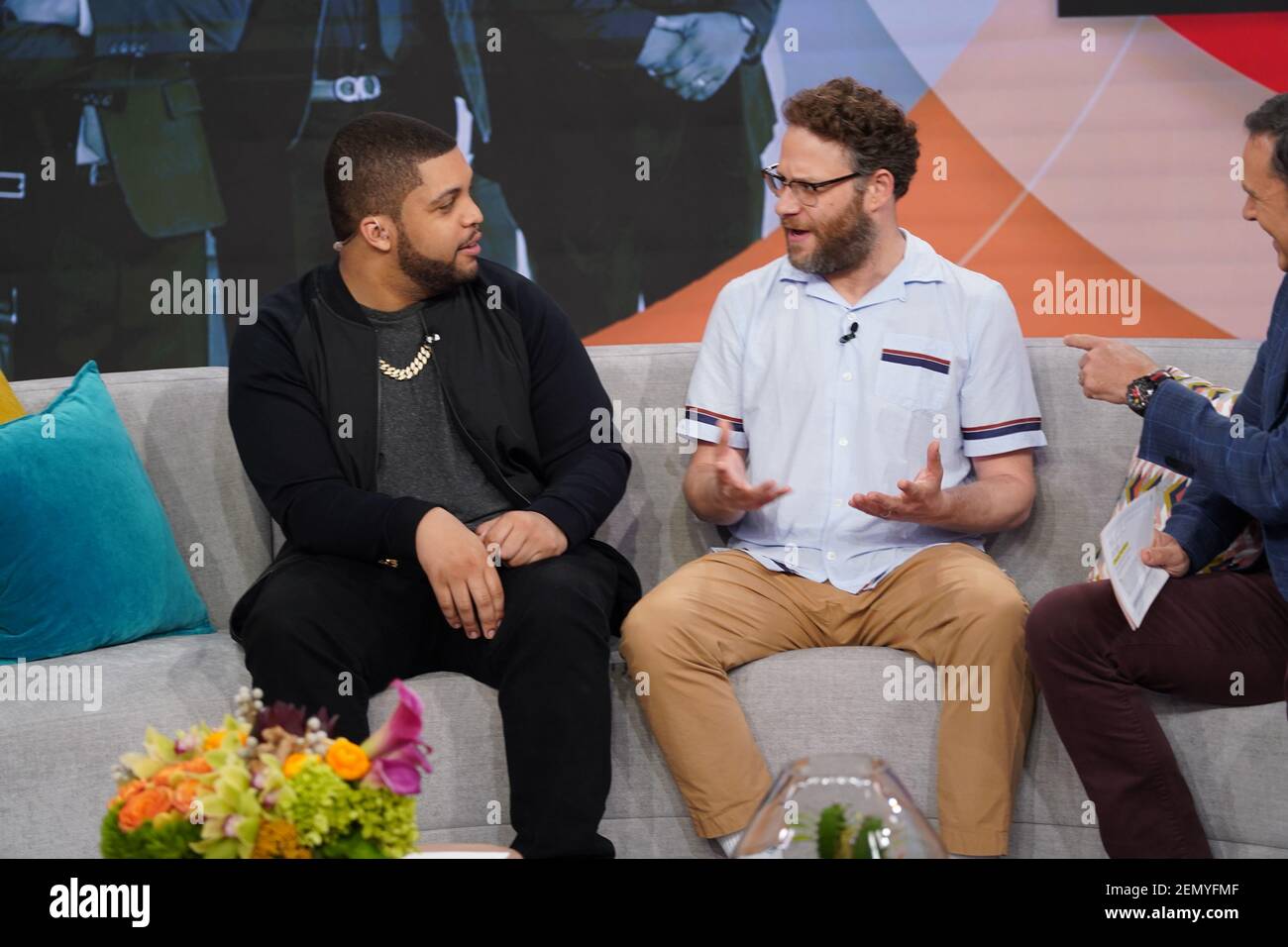 O'Shea Jackson and Seth Rogen visit Univision's "Despierta America" to promote the film "Long ...