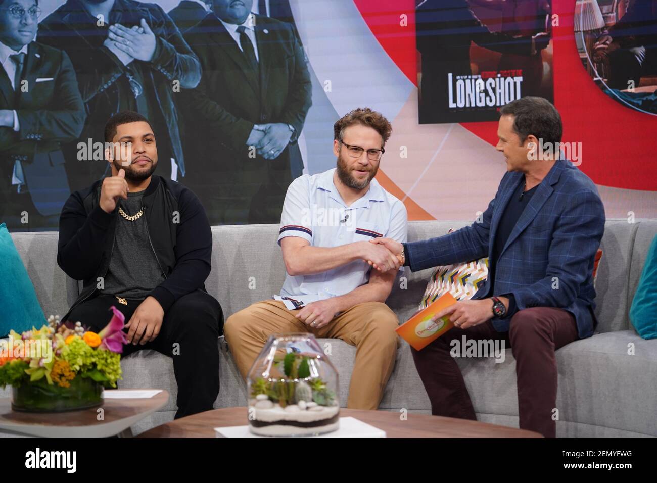 O'Shea Jackson and Seth Rogen visit Univision's "Despierta America" to promote the film "Long ...