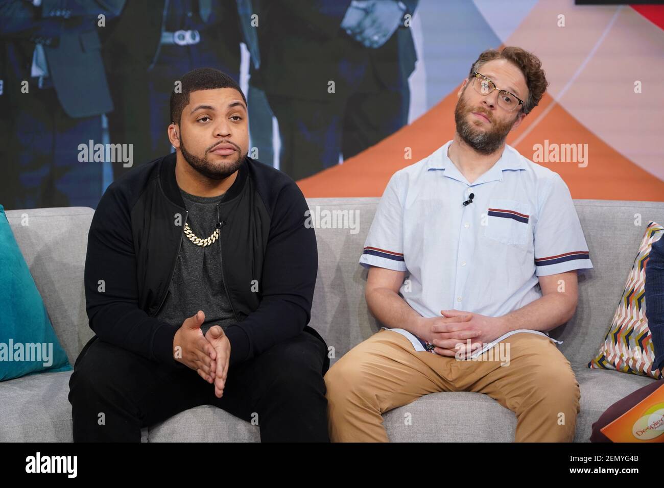 O'Shea Jackson and Seth Rogen visit Univision's "Despierta America" to promote the film "Long ...