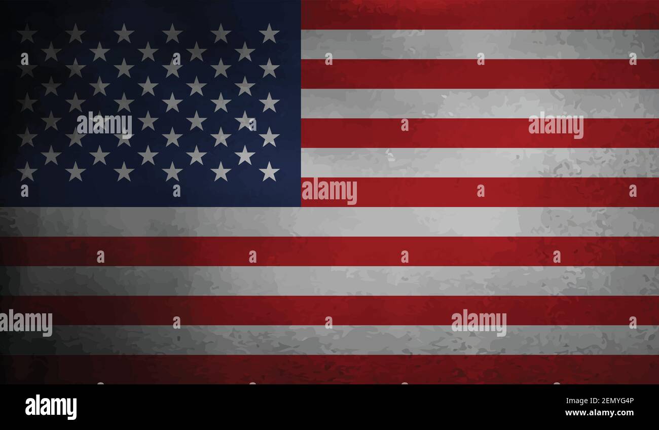 American flag. Grunge old flag USA isolated white background ...