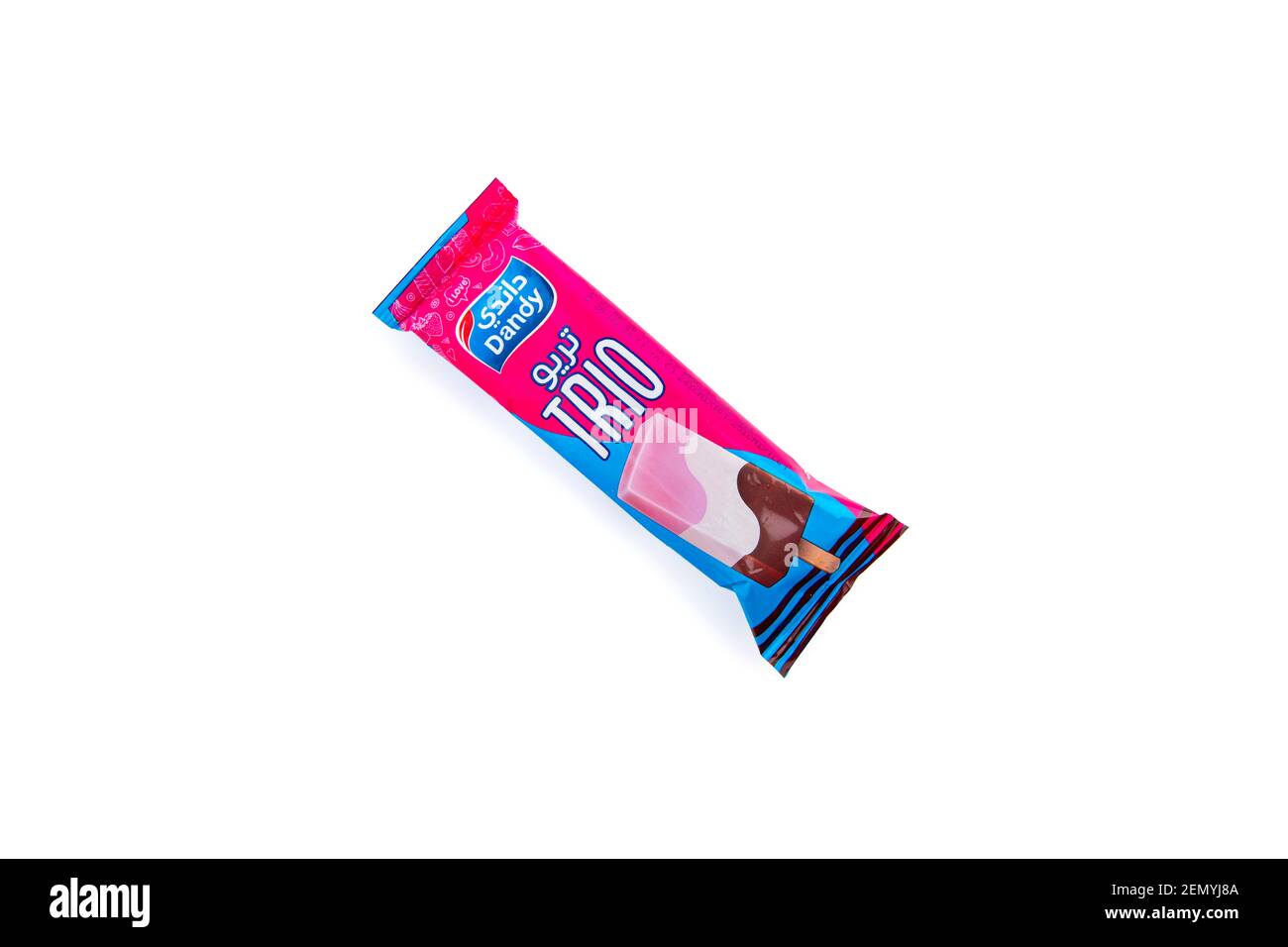 Dandy Trio Ice Cream Stick on isolated background Stock Photo - Alamy