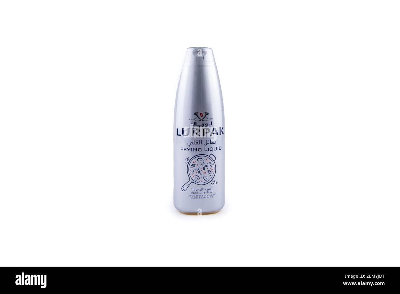Lurpak Frying liquid bottle on isolated background Stock Photo - Alamy