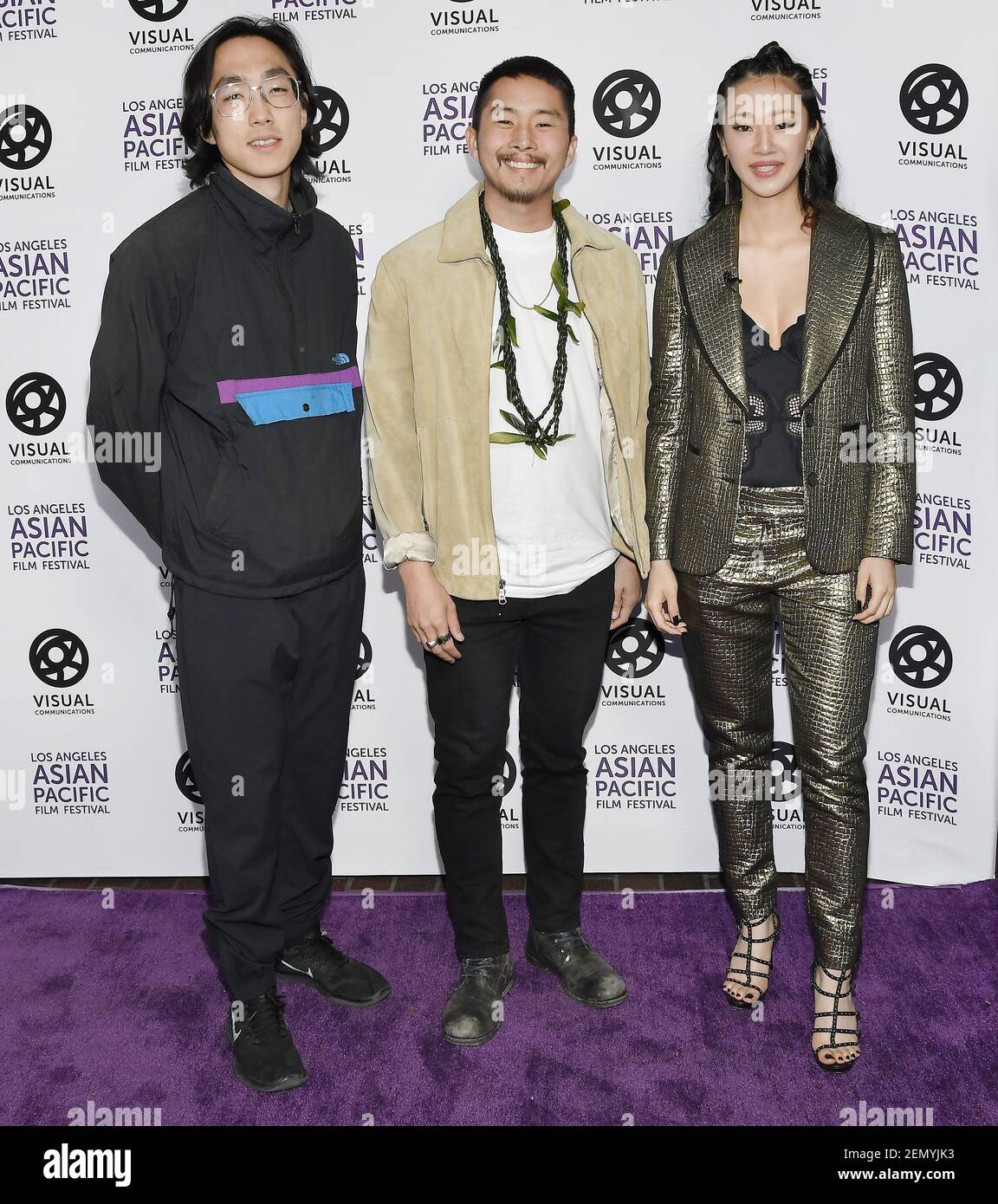 (L-R) "Ms. Purple" Cast & Crew - Actor Teddy Lee, Director Justin Chon ...
