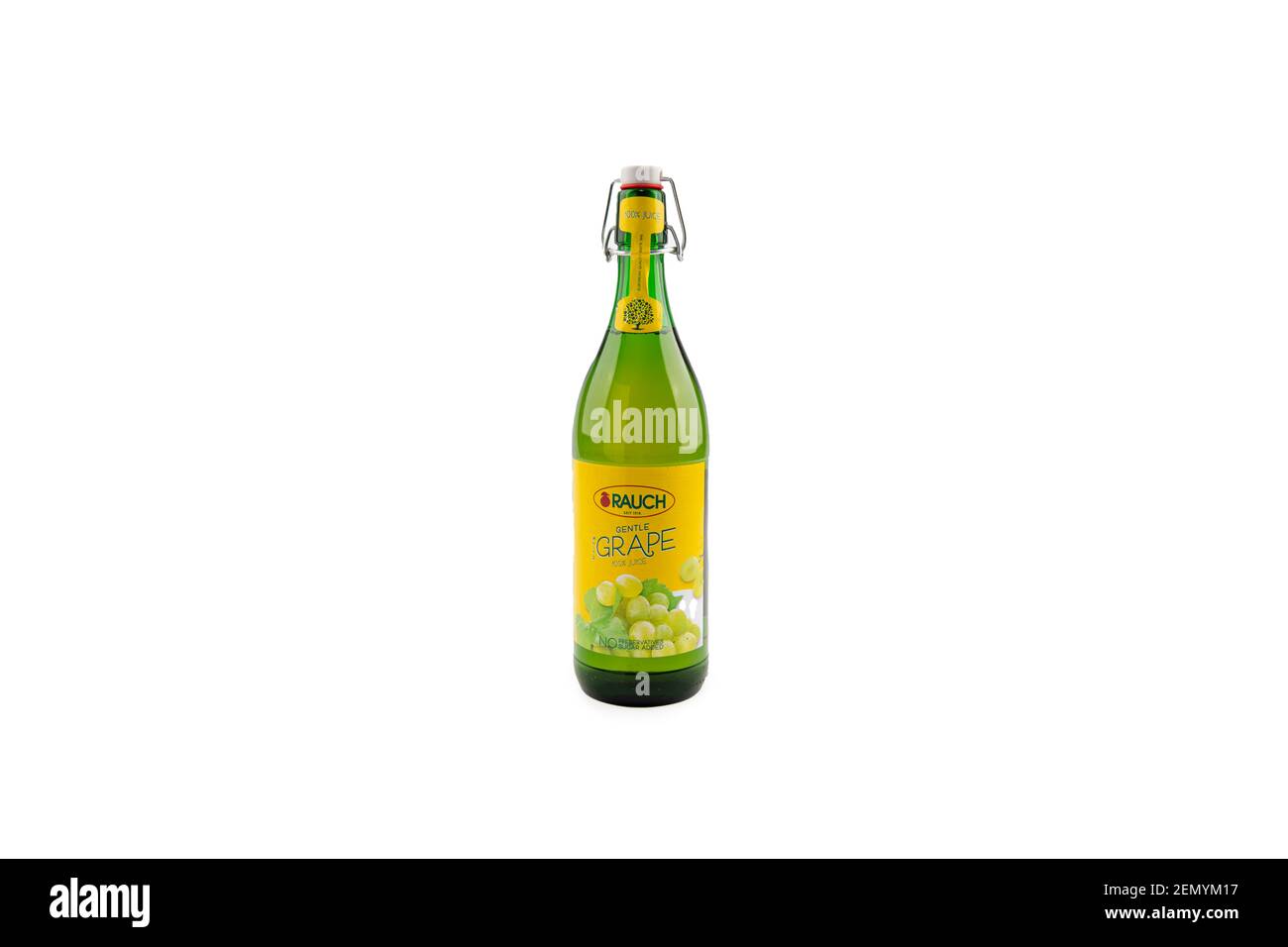 Rauch Gentle Grape Juice bottle on white background Stock Photo - Alamy