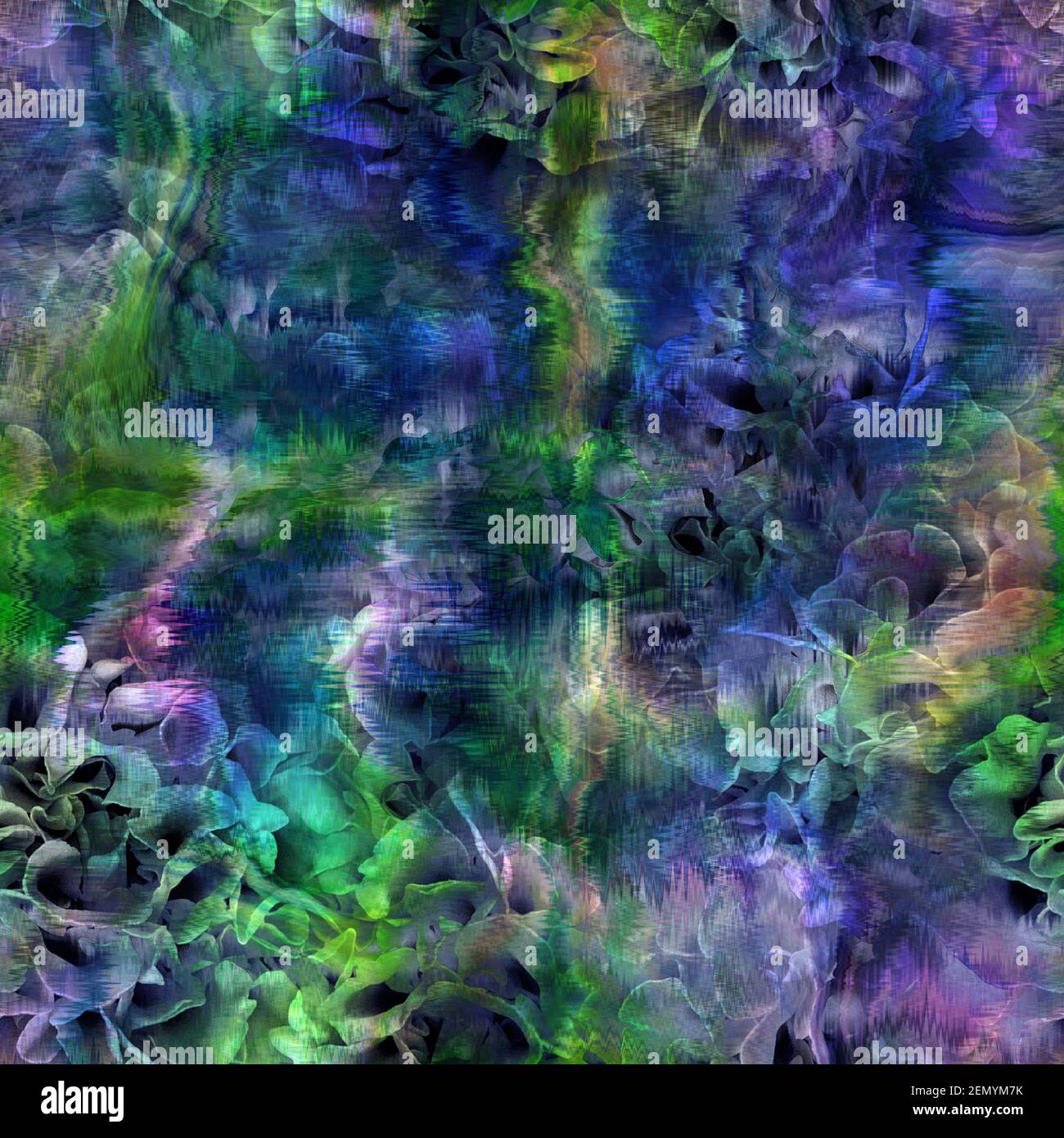 Seamless abstract color blobs with floral overlay Stock Photo - Alamy