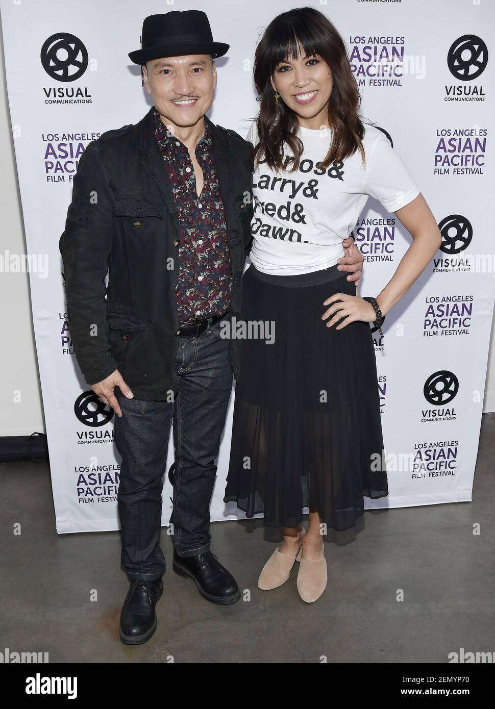 (L-R) Jon Jon Briones and Tess Paras at the 2019 Los Angeles Asian ...