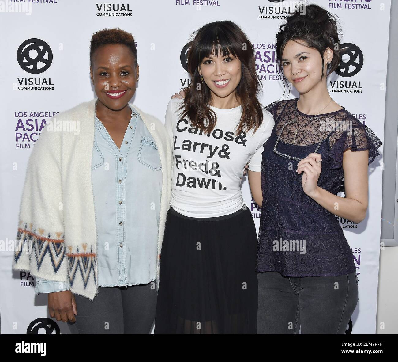 (L-R) Haneefah Wood, Tess Paras and Lilan Bowden at the 2019 Los ...