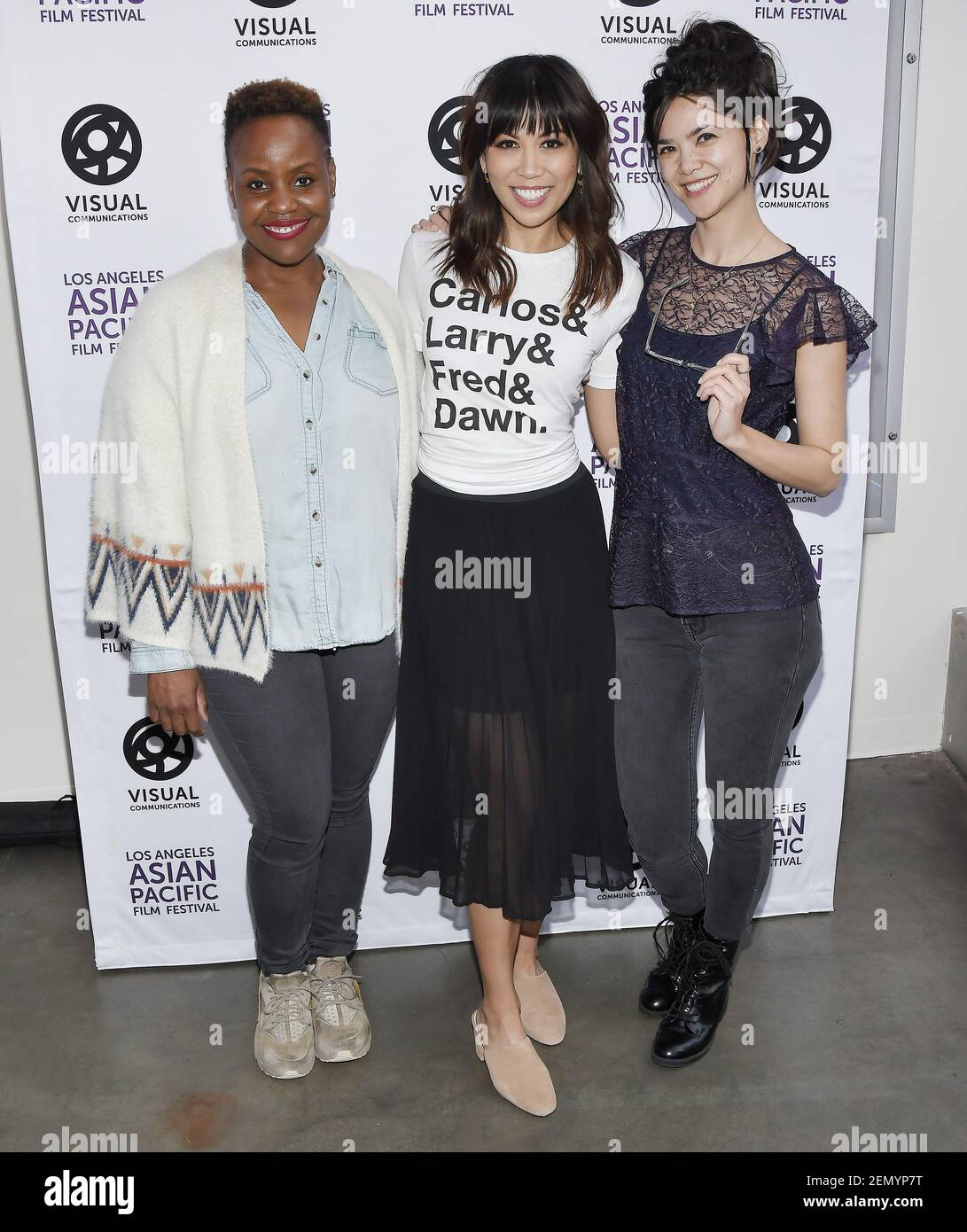 (L-R) Haneefah Wood, Tess Paras and Lilan Bowden at the 2019 Los ...