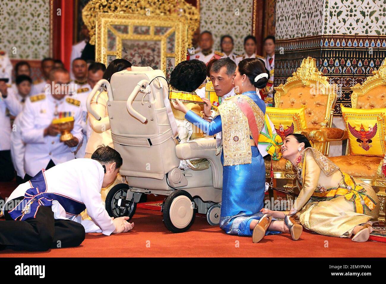 05-05-2019 Bangkok Thailand's King Maha Vajiralongkorn during a coronation ceremony in the Grand ...
