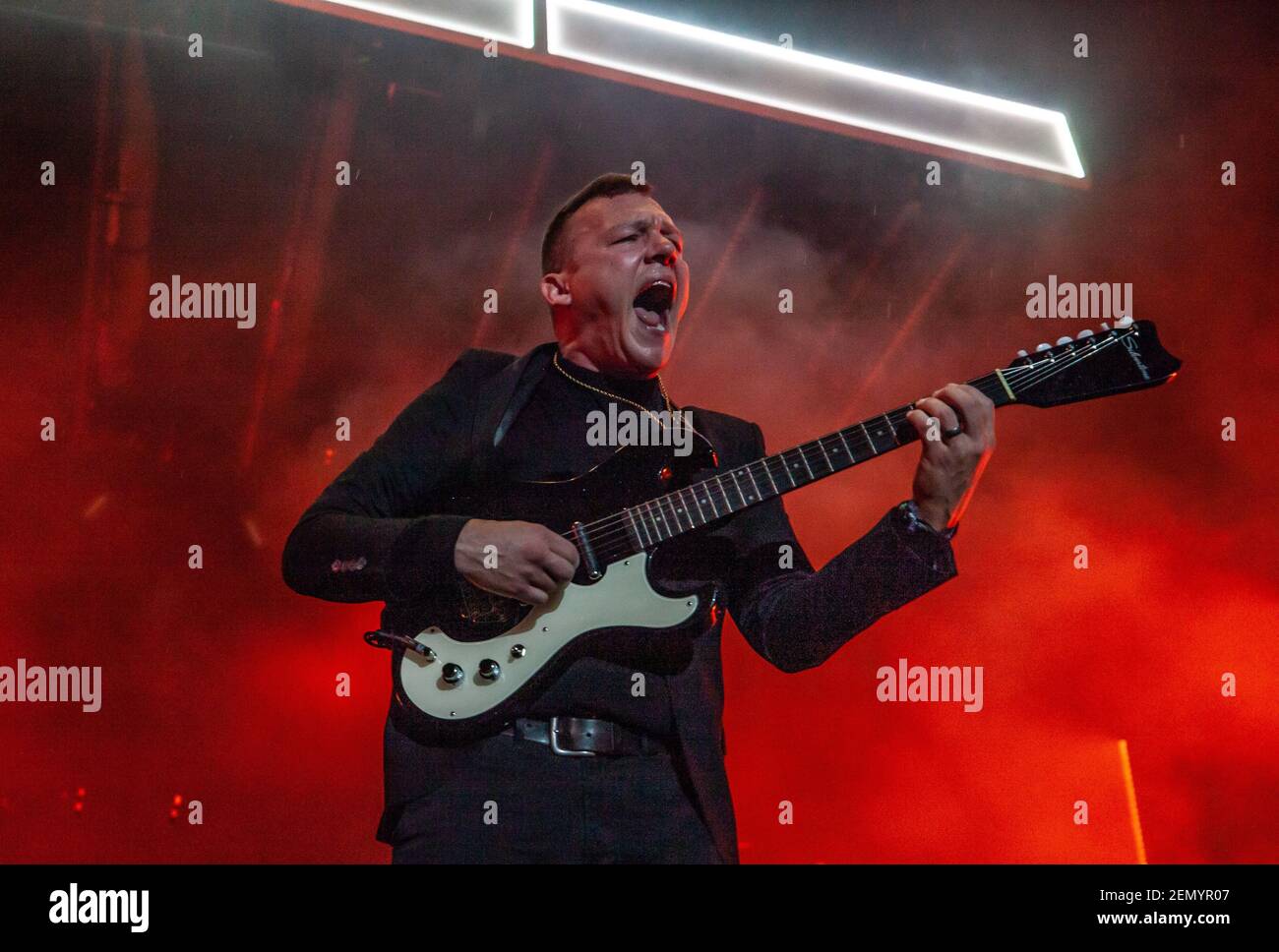 ATLANTA, GEORGIA - MAY 4: Brad Shultz of Cage the Elephant performs ...