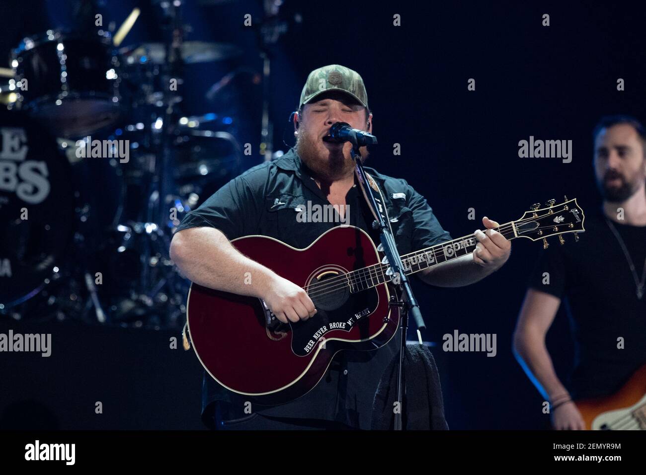 Luke Combs performs onstage during the 2019 iHeartCountry Festival at ...