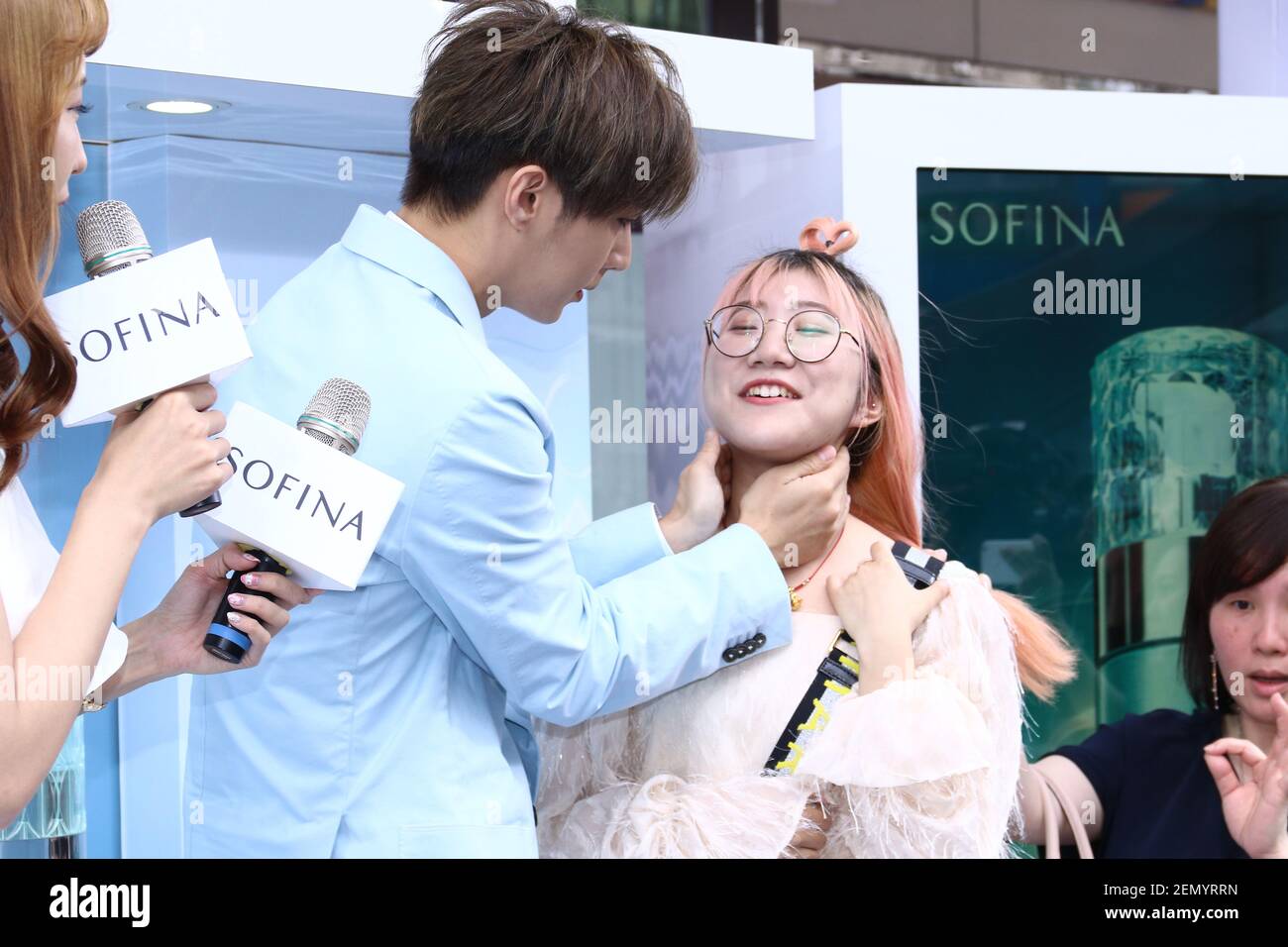 Taiwanese actor and singer Aaron Yan attends a promotional event for Sofina in Taipei, Taiwan, 5 ...