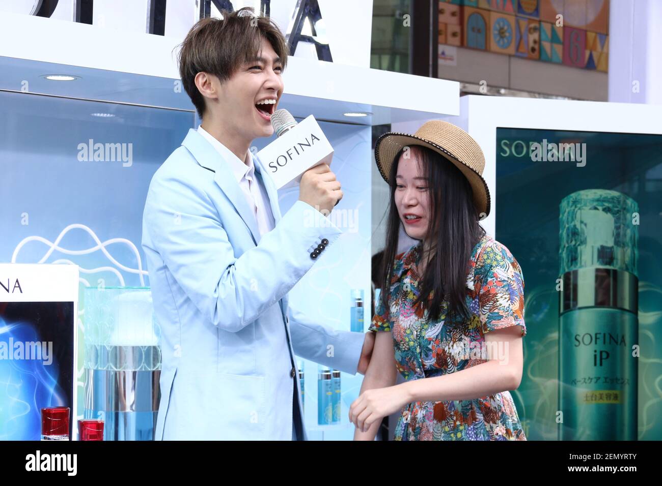 Taiwanese actor and singer Aaron Yan attends a promotional event for Sofina in Taipei, Taiwan, 5 ...