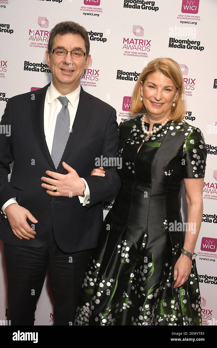 Albert Bourla and Sally Susman of Pfizer, attends the 2019 Matrix ...