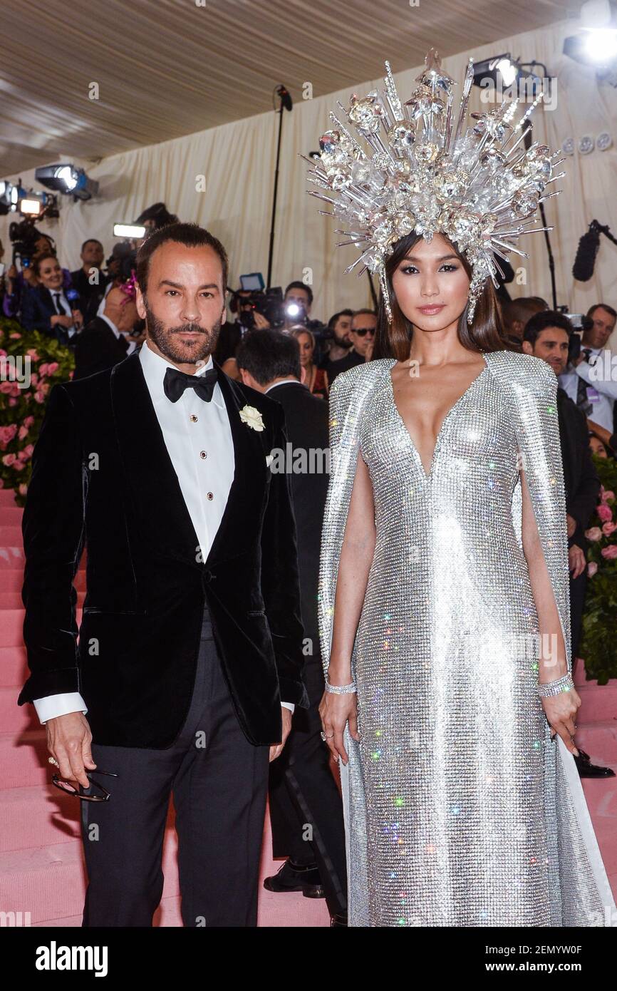 Tom Ford and Gemma Chan walking on the red carpet at The Metropolitan ...