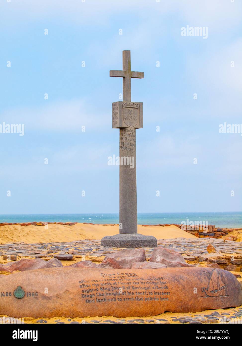 CAPE CROSS, NAMIBIA - OCTOBER 12, 2013: Stone Cross memorial - replica ...