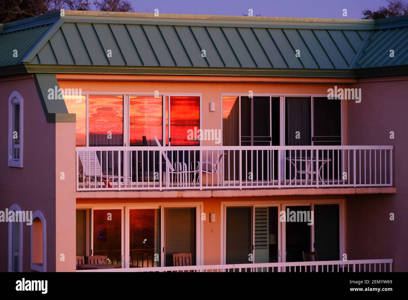 Reflection of Sunrise in Glass Stock Photo - Alamy