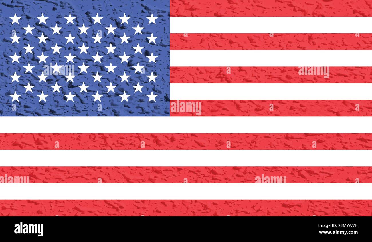Old American Flag Texture Vintage American Flag On White Isolated