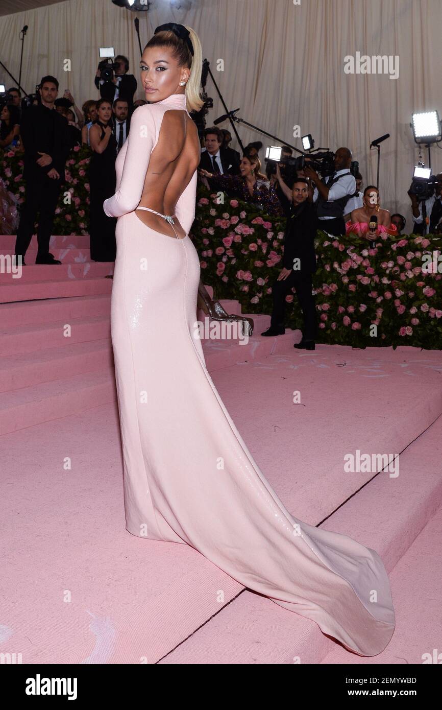 Hailey Bieber walking on the red carpet at The Metropolitan Museum of ...