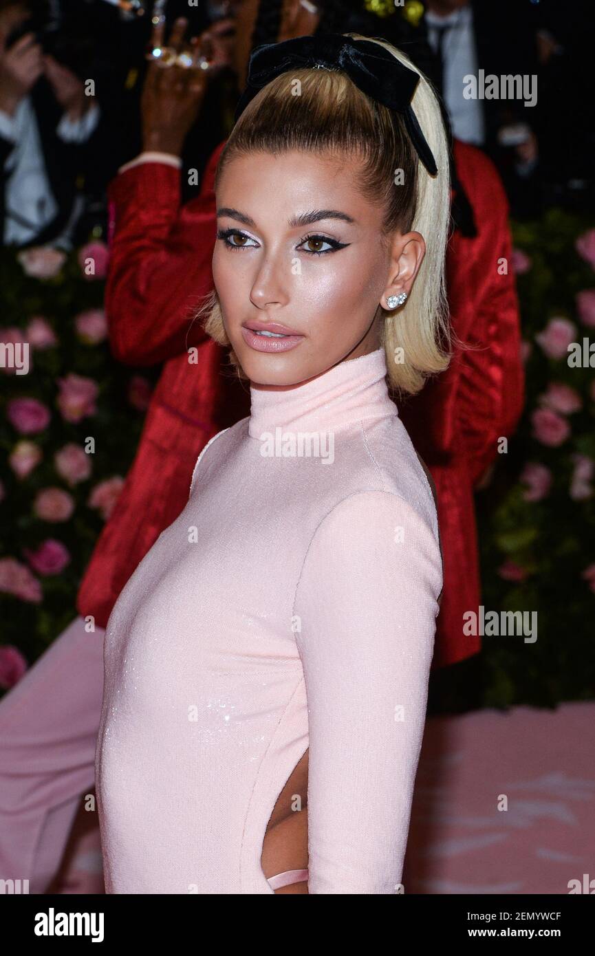 Hailey Bieber walking on the red carpet at The Metropolitan Museum of ...
