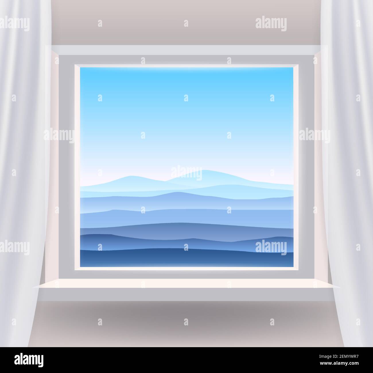 Open horizon mountains view Stock Vector Images - Alamy