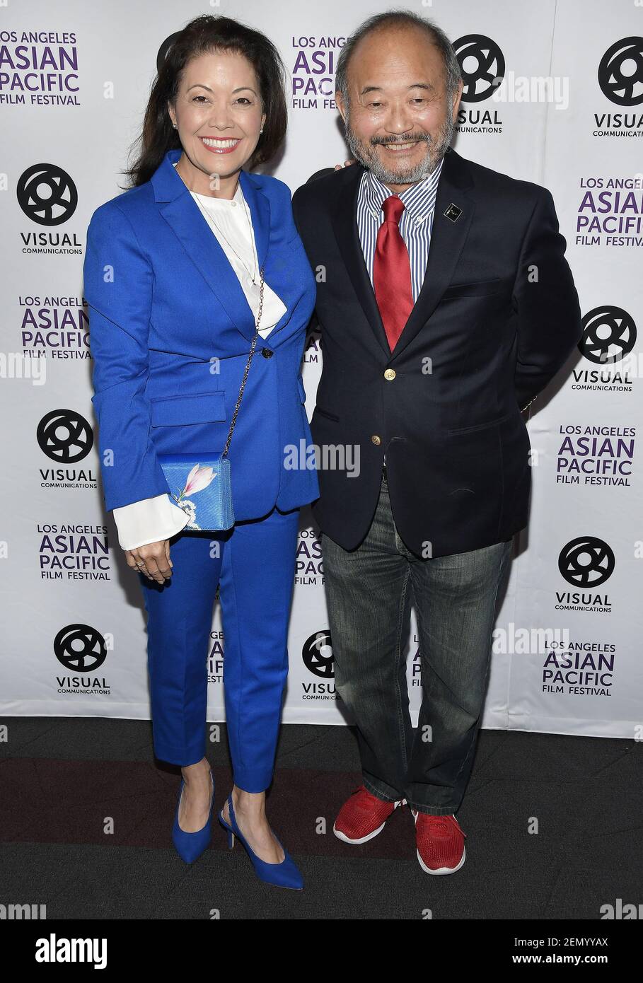 (L-R) Ren Hanami and Clyde Kusatsu at the 2019 Los Angeles Asian ...